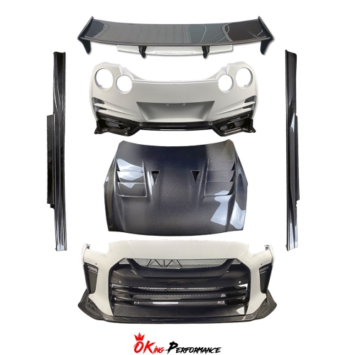 Top Secret Style Half Carbon Fiber Body Kit For Nissan R35 GTR 2008-2023