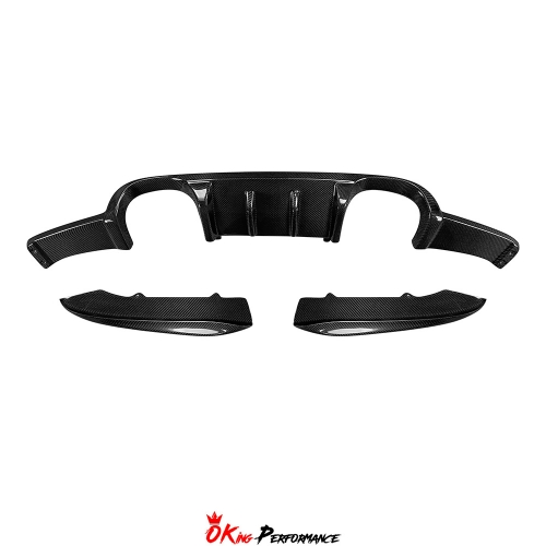 hm style carbon fiber rear diffuser with side splitters for bmw 3 ...